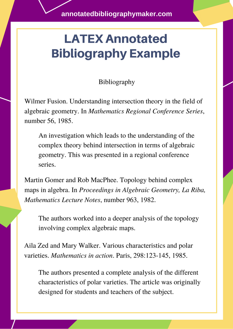 Learn Through Our LaTeX Annotated Bibliography Example Annotated